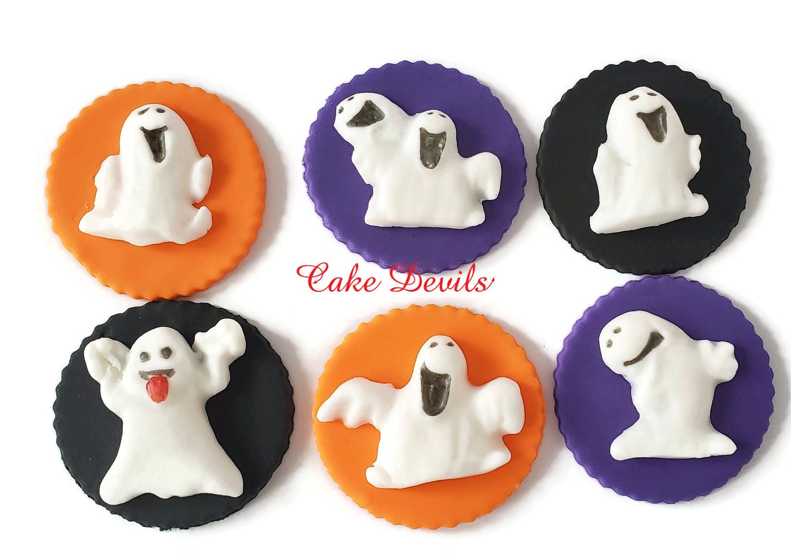 Fondant Ghost Cupcake Toppers Halloween Cake Decorations - Etsy