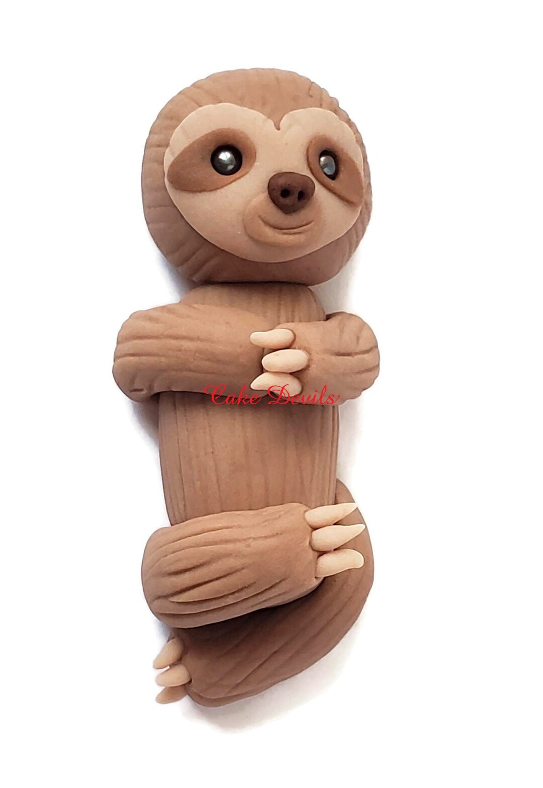 Fondant Baby Sloth Cake Topper, Handmade Little Sloth Laying Down Cake ...