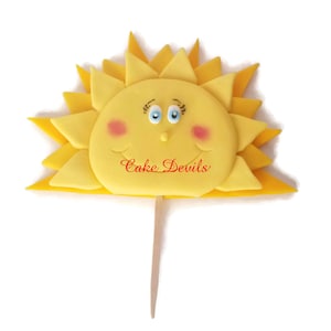 Fondant Sun Cake Topper, You Are My Sunshine Cake Decorations, Handmade ...