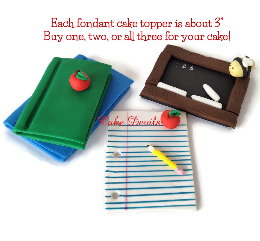 Back to School Fondant Cake Toppers, Teacher Appreciation Gift ...