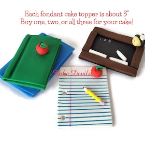 Back to School Fondant Cake Toppers, Teacher Appreciation Gift ...