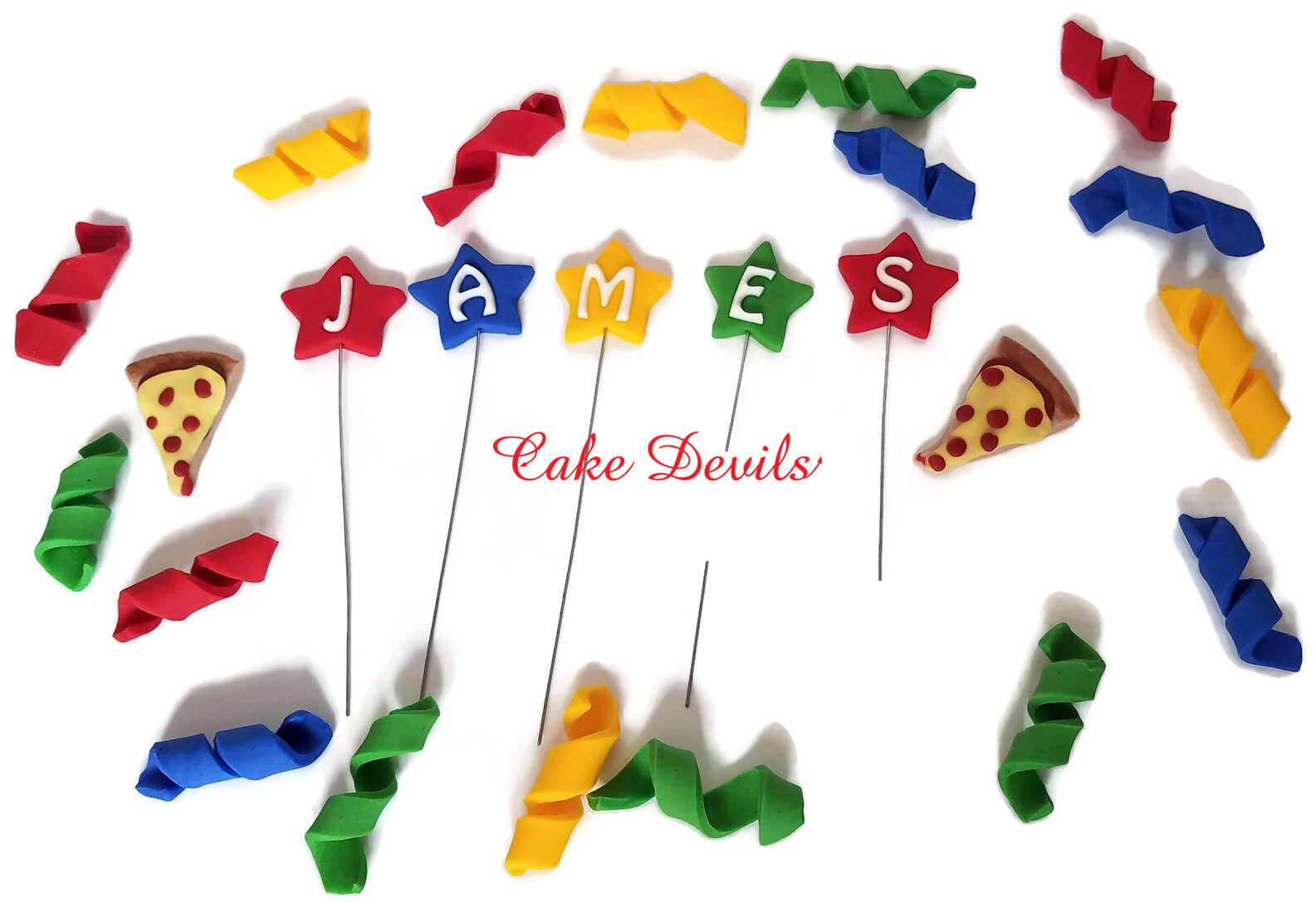Exploding Fondant Stars or Hearts Cake Toppers, Star Cake Decorations ...