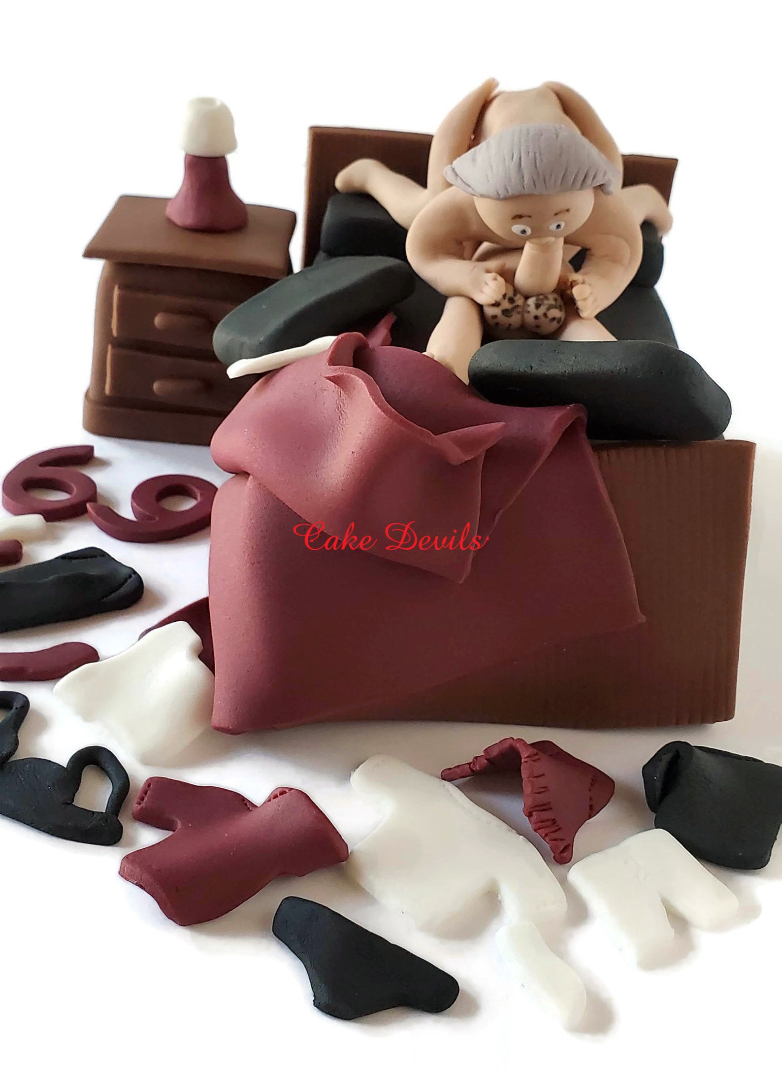 69th Birthday Cake Topper, Naughty Adult Edible Cake Decorations, 69 ...