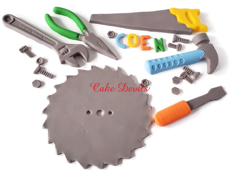 Tool Party Cake Toppers Colorful Tools Cake Decorations - Etsy