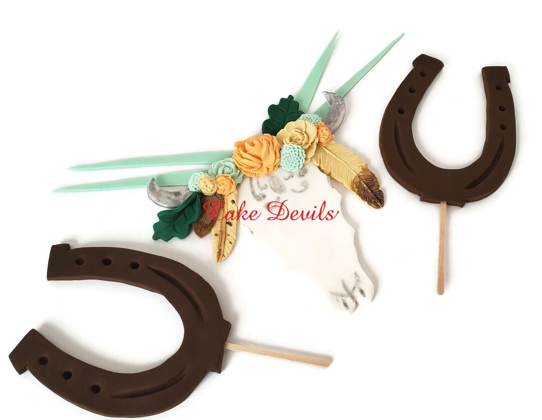 Fondant Country Western Cake Toppers, Steer Skull, Cow Skull Cake ...