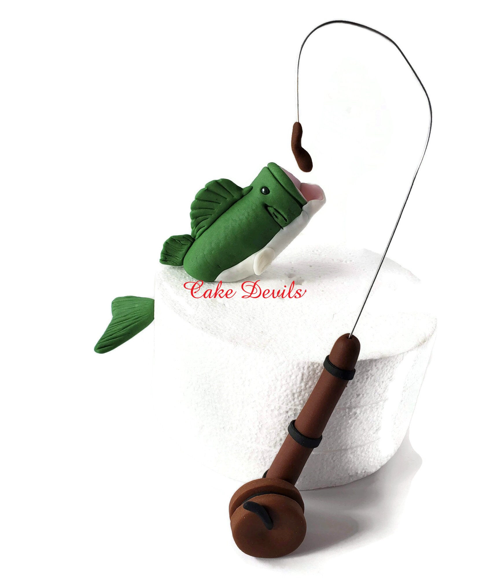 Fondant Fishing Cake Toppers Big Mouth Bass Fondant Fish - Etsy