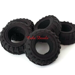 Fondant Tire Cake Decorations, Edible Tires for Car or Truck Cake and ...