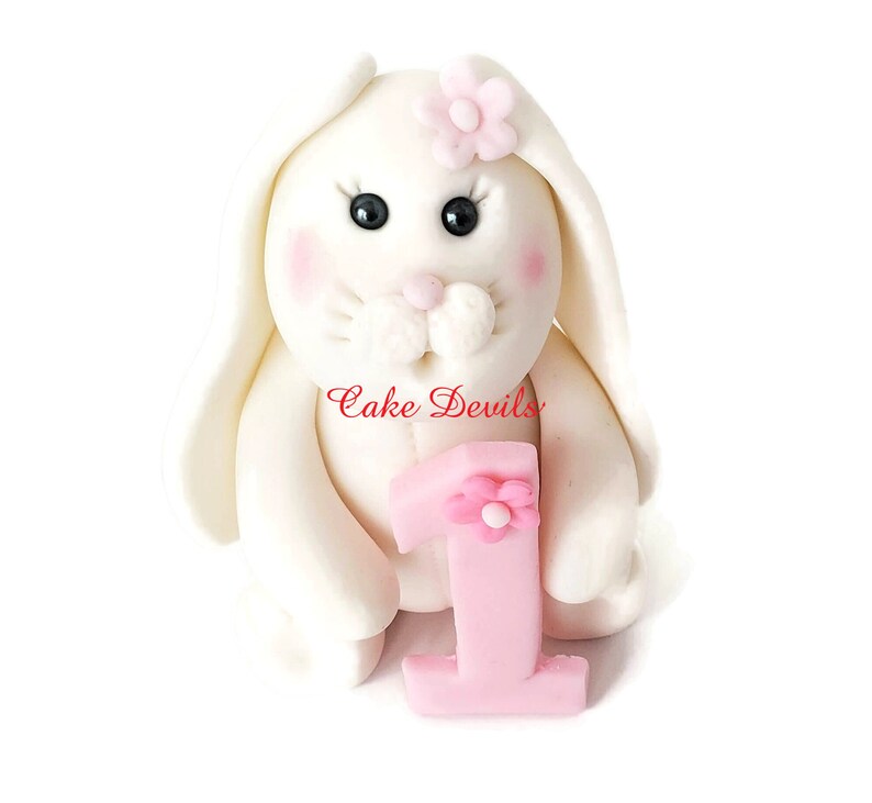 Bunny Cake Topper Fondant Bunny Rabbit Cake Decorations With - Etsy