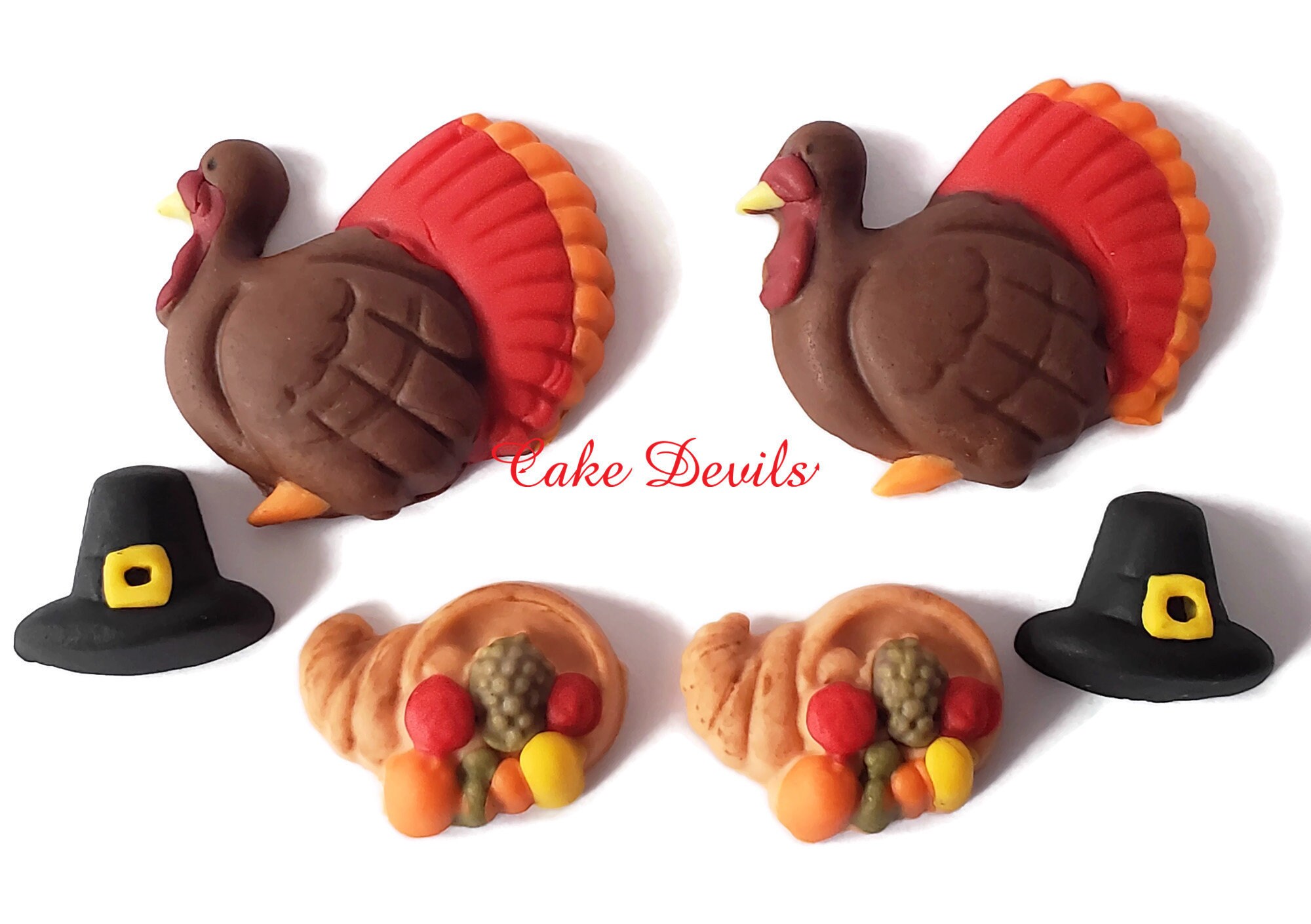 Fondant Thanksgiving Cake Toppers Handmade Fondant Turkey - Etsy