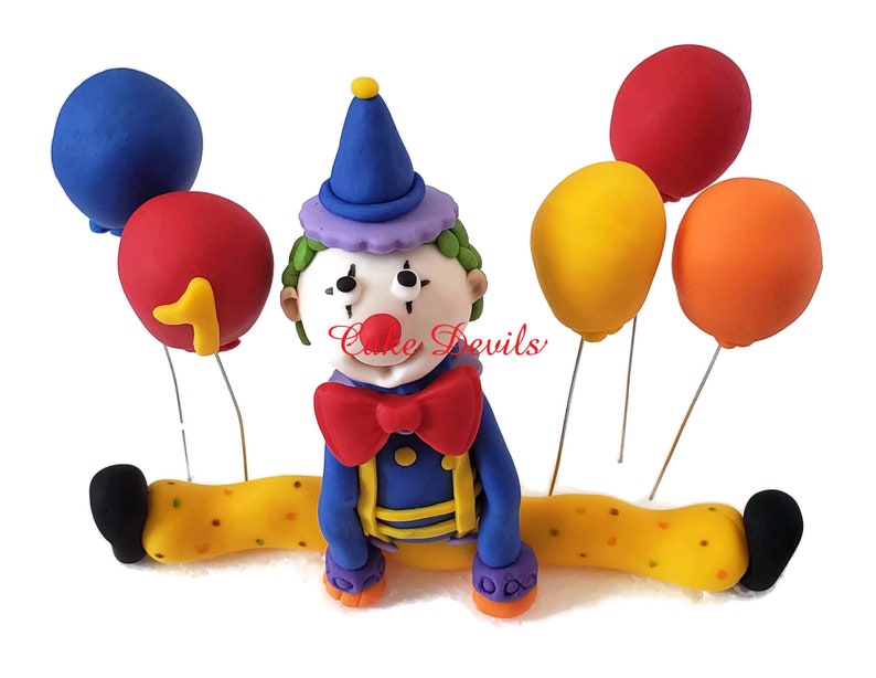 Fondant Clown Circus Clown Cake Topper 3D Fondant Balloons - Etsy