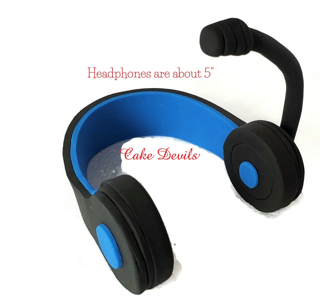 Headphones With Microphone Fondant Cake Topper, Gamer Cake Decorations ...