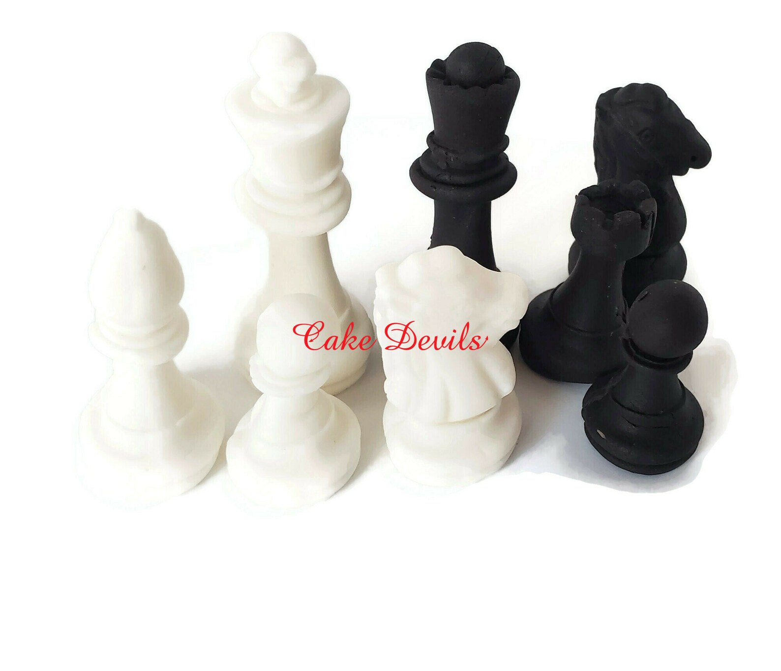 Chess Pieces Cake Decorations, Fondant Chess Pieces Cake Toppers, Games ...