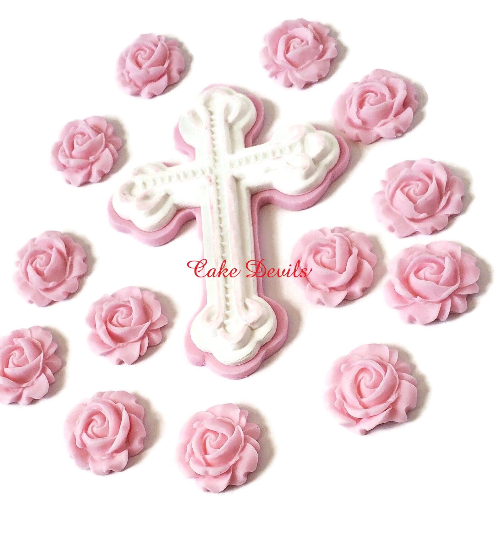 Fondant Cross Cake Topper for Baptism, Christening, Communion, Handmade ...