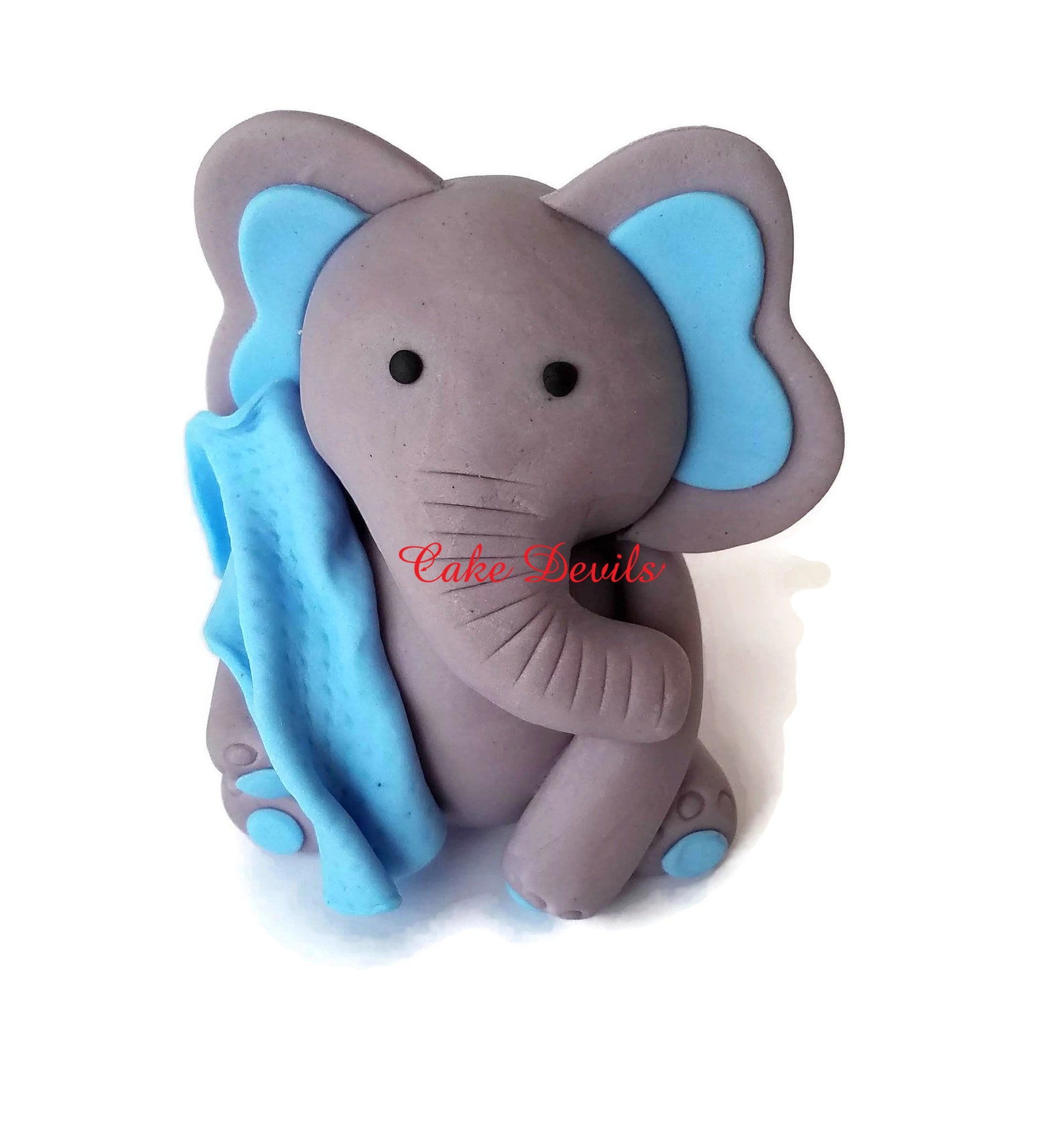 Fondant Elephant Cake Topper With Blanket Great for Elephant | Etsy
