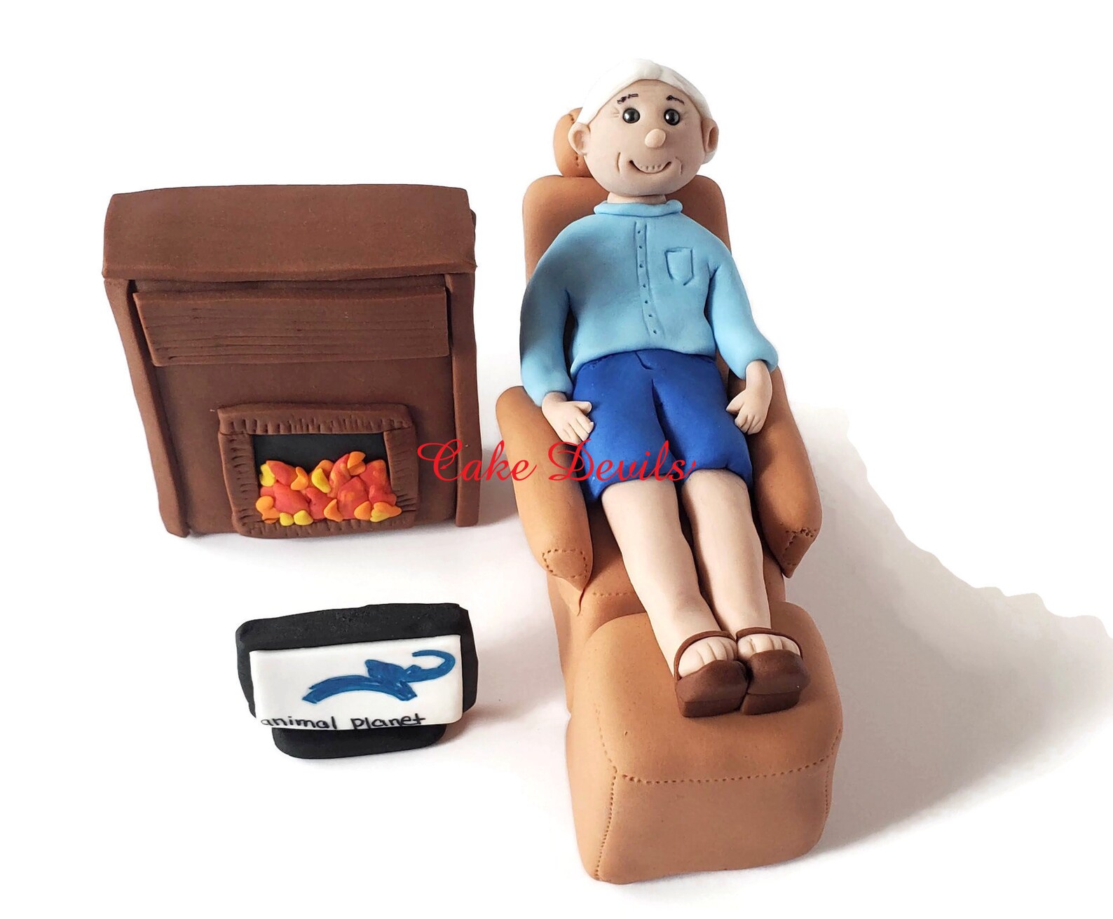 Man in Recliner Cake Topper Retirement Cake Topper Fondant - Etsy