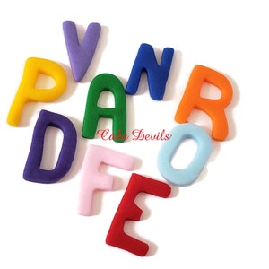 Fondant Letters, Handmade Edible Fondant Block Letters Cake Toppers ...