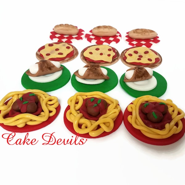 Italian Food Cupcake Toppers - Etsy