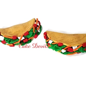 Taco Cake Topper for Fiesta Themed Birthday Cake, Fondant Tacos and ...