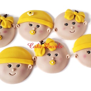 Baby Face Fondant Cupcake Toppers, Perfect for Any Baby Shower Cake ...