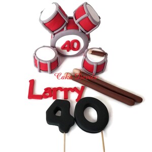 Fondant Drum Cake Topper, Drummer Cake Decorations, Fondant Drum Set ...