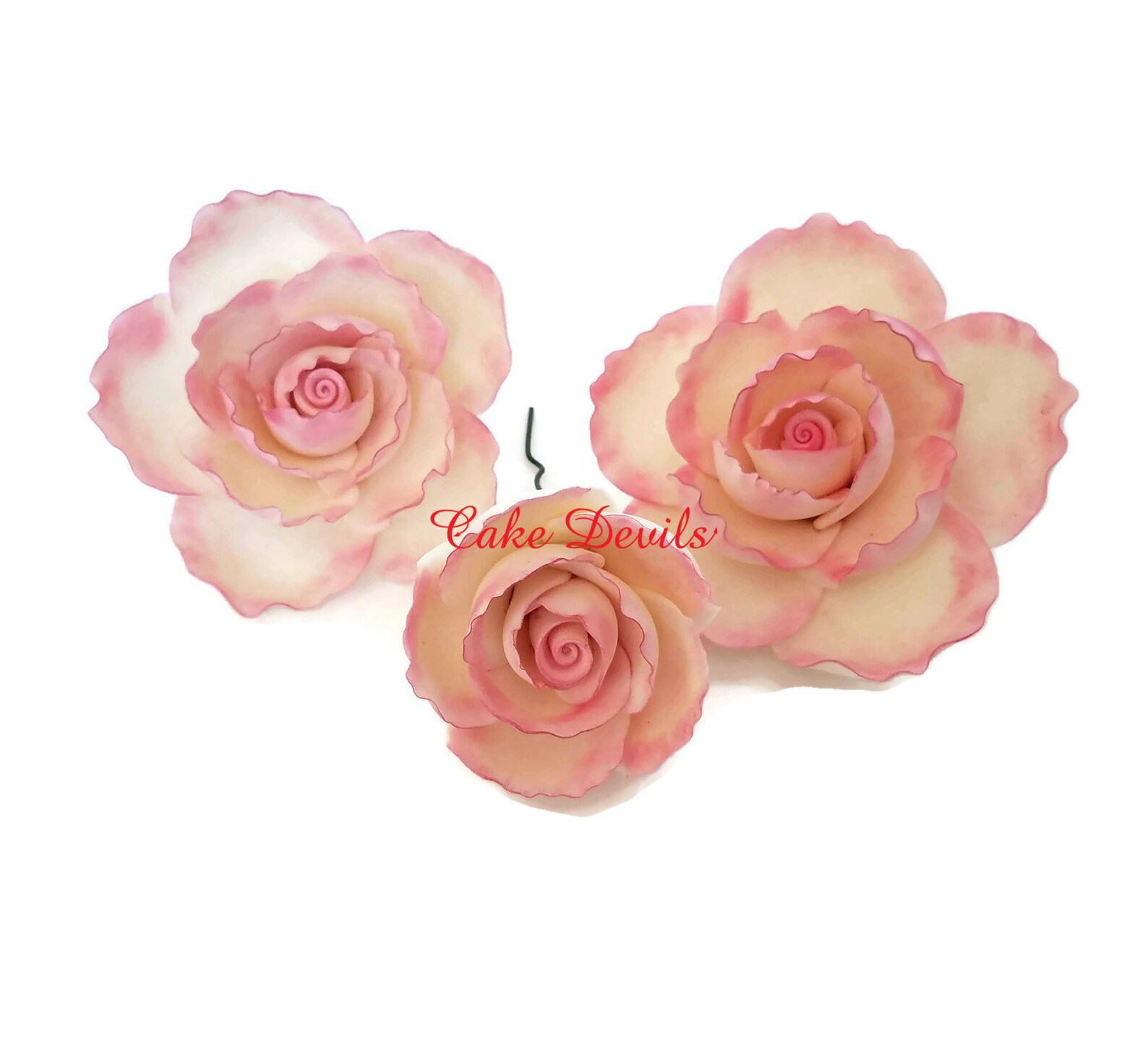Large Ruffled Edge Gumpaste Roses Cake Toppers Fondant Flower - Etsy