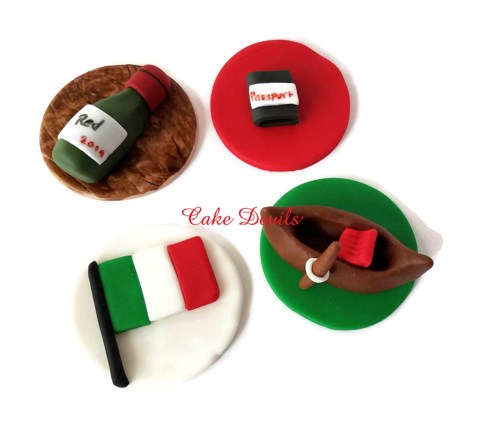 Italian Themed Cupcake Toppers Fondant Cake Decorations | Etsy