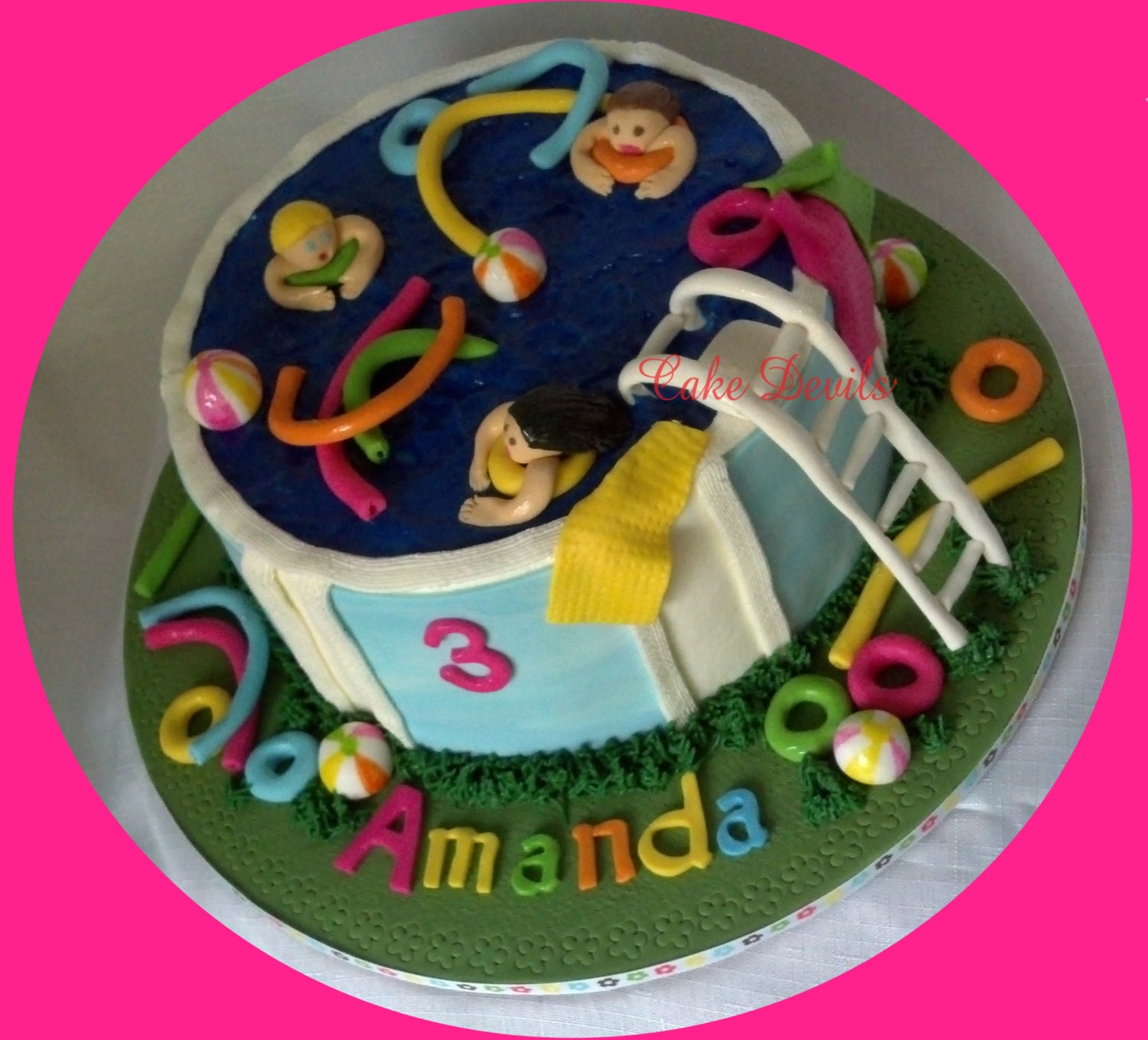 Paper & Party Supplies Swim Cap Cake Topper swimming party pool party cake decorations Handmade ...