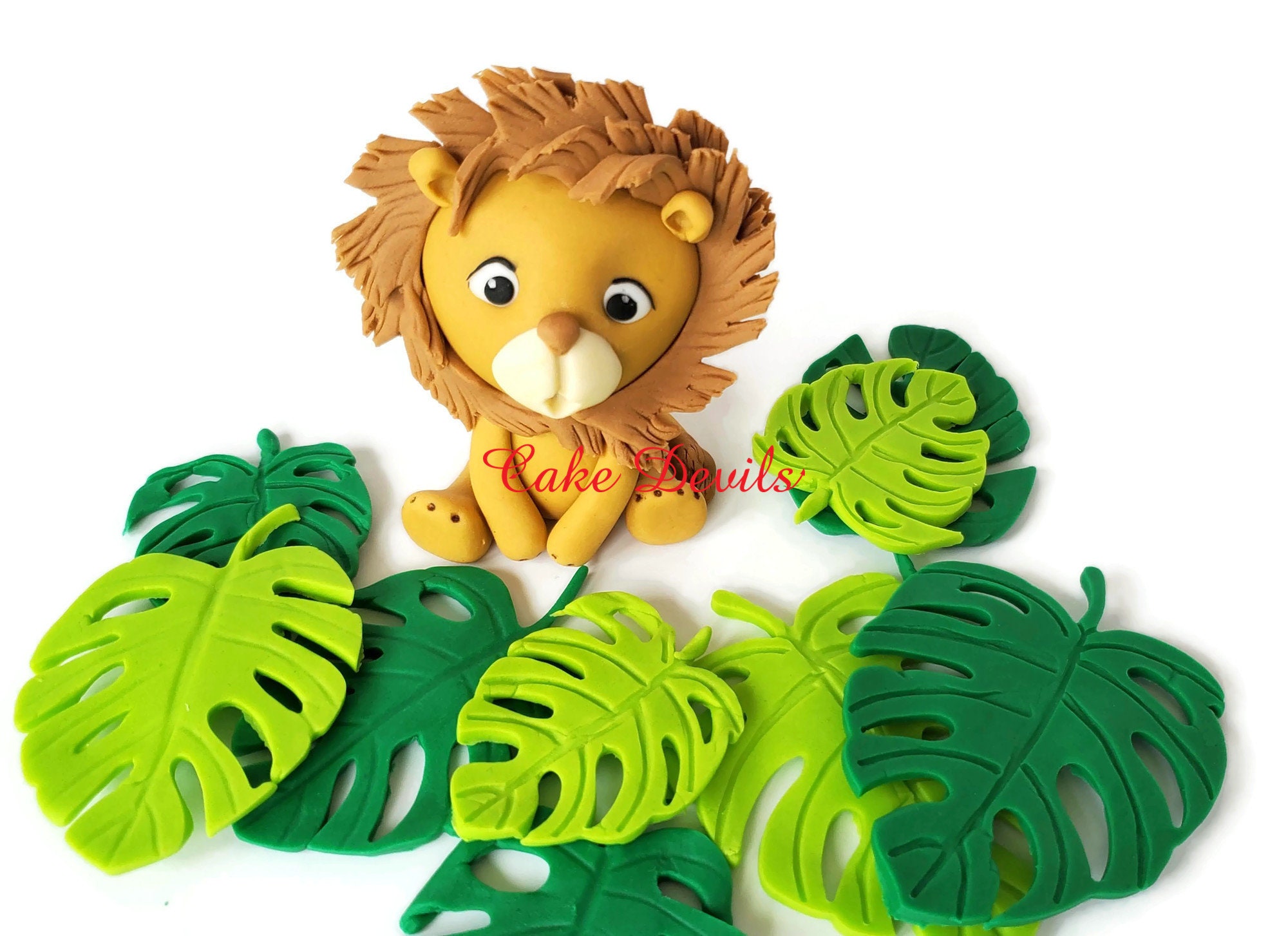 Fondant Lion Cake Topper King Of The Jungle Birthday Party Cake