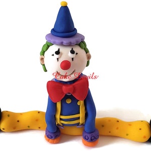 Fondant Clown, Circus Clown Cake Topper, 3D Fondant Balloons Cake ...