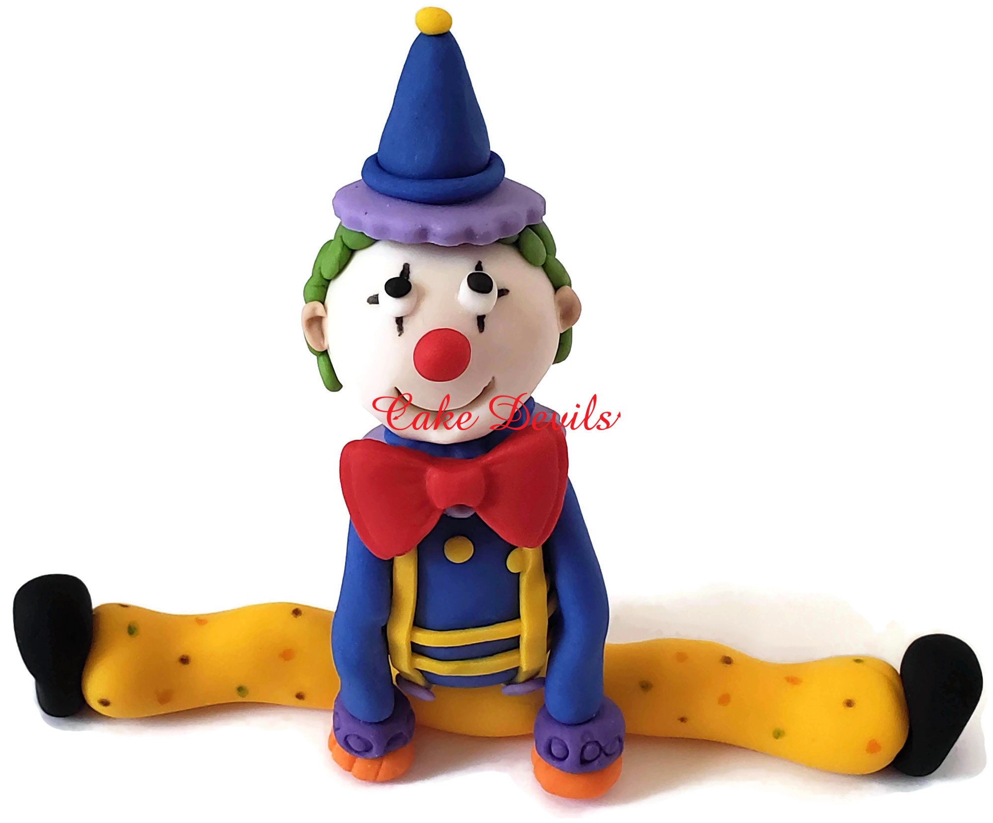 Fondant Clown Circus Clown Cake Topper 3D Fondant balloons | Etsy