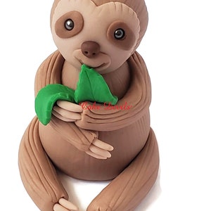 Fondant Sloth Cake Toppers, Handmade Mommy and Baby Sloth Cake ...
