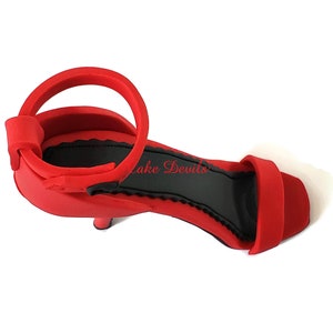 Red Stiletto High Heel Shoe Cake Topper, Fondant Sexy Sandal, Handmade ...