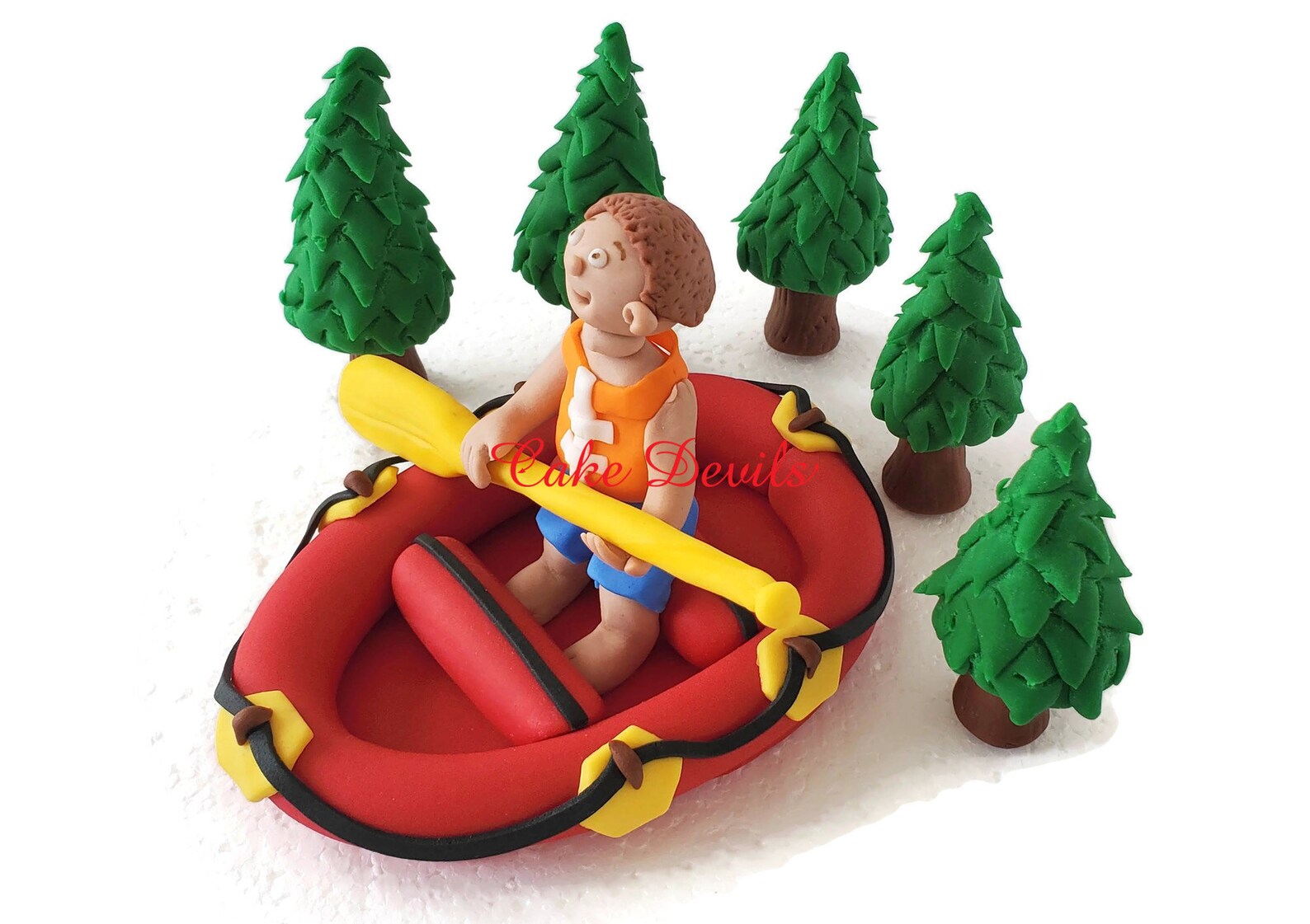 Fondant White Water Rafting Cake Topper Set With Optional | Etsy