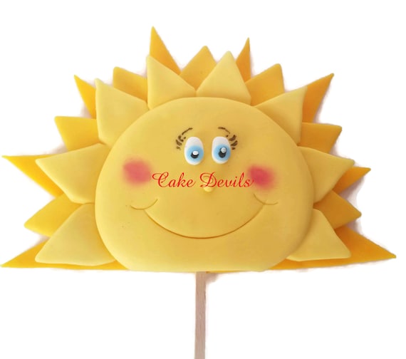 Fondant Sun Cake Topper, You are my Sunshine Cake Decorations, Handmade ...