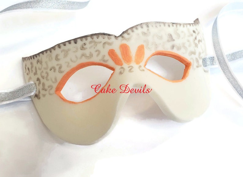 Masquerade Mask Cake Topper, Fondant Masquerade Mask, Handmade Edible ...