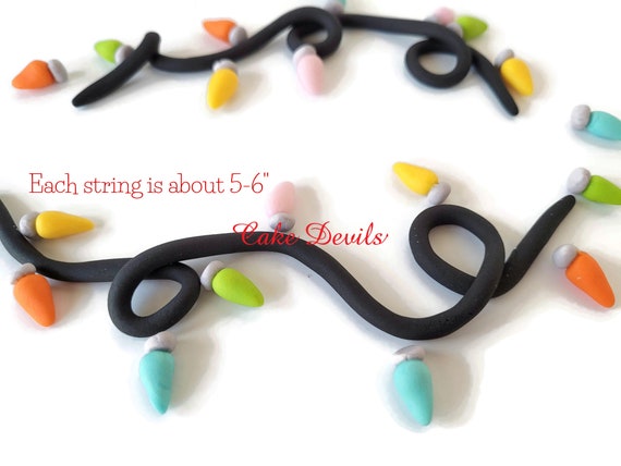 Fondant String Light Cake Decorations and Cake Toppers, Christmas ...