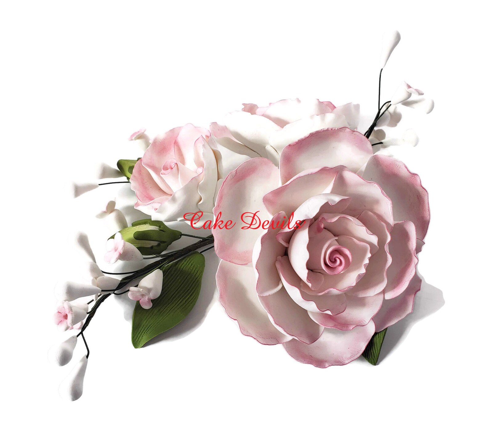 Fondant Gardenia Cake Topper Spray, Large Flowers, Floral Wedding Cake ...