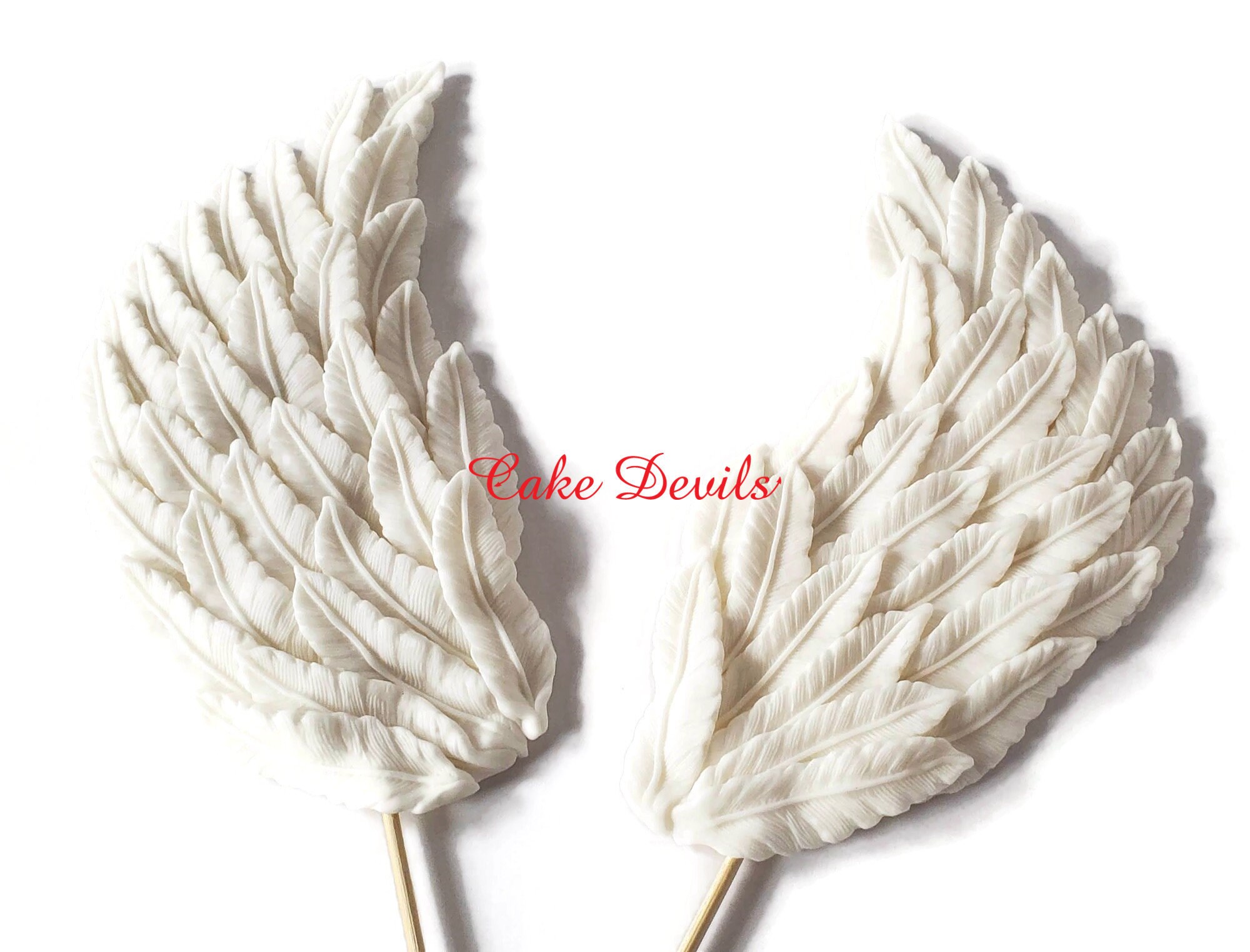 Large Fondant Angel Wings Cake Topper Angel Baby Shower | Etsy