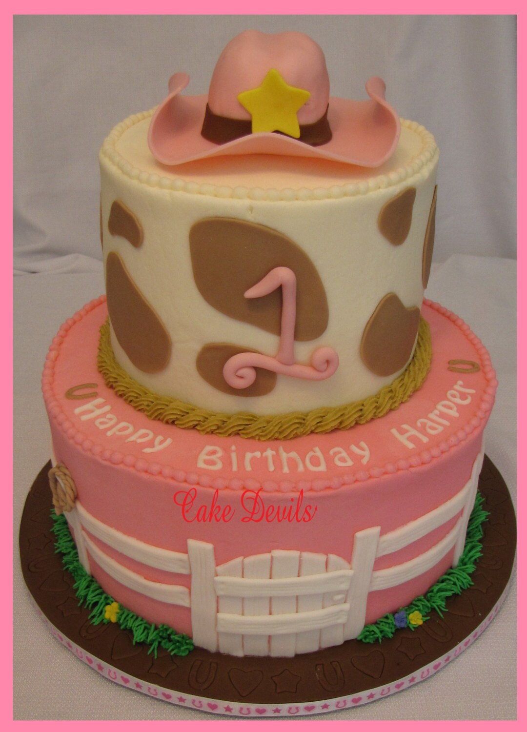 Cowgirl Hat Cake Topper, Handmade Edible, Fondant, Cowboy Hat Cake ...