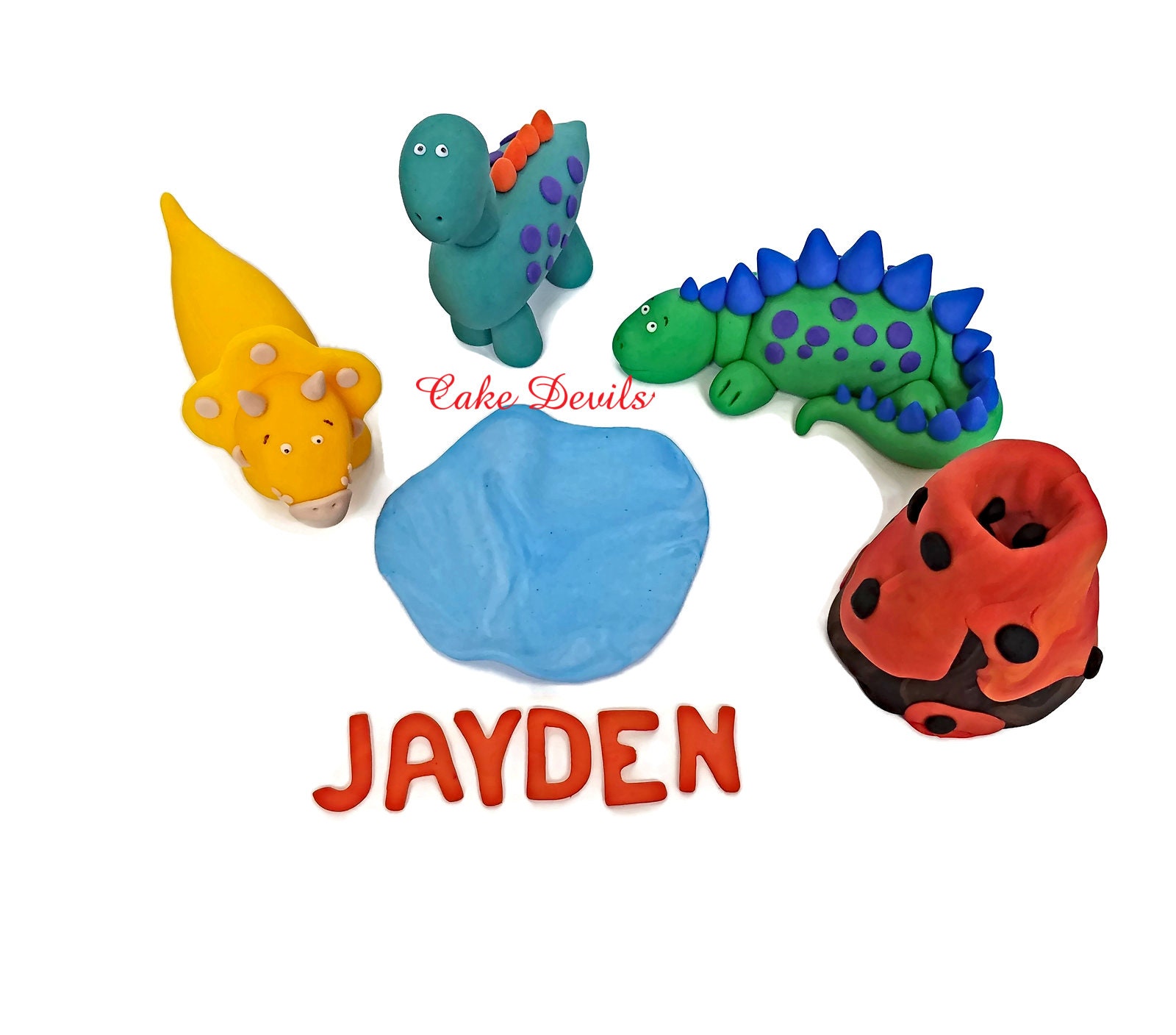 Dinosaur Cake Kit Birthday Cake Decorations Fondant | Etsy UK