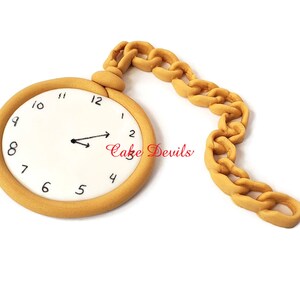 Fondant Stacked Tea Cups and Pocket Watch Cake Toppers, Perfect for an ...