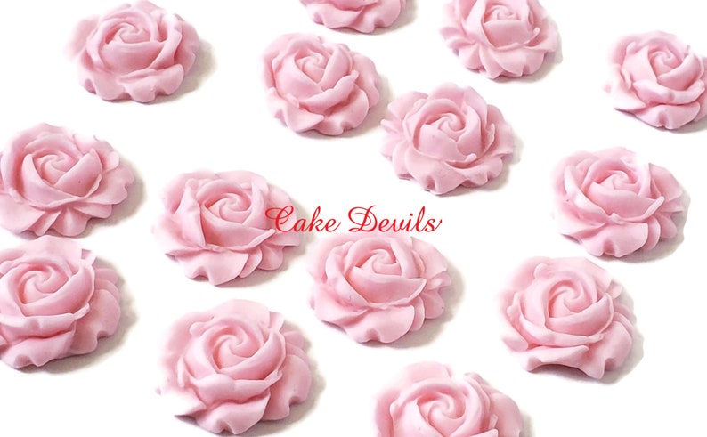Fondant Rose Sugar Flowers, Edible Rosesflowers, Flower Cupcake Toppers ...
