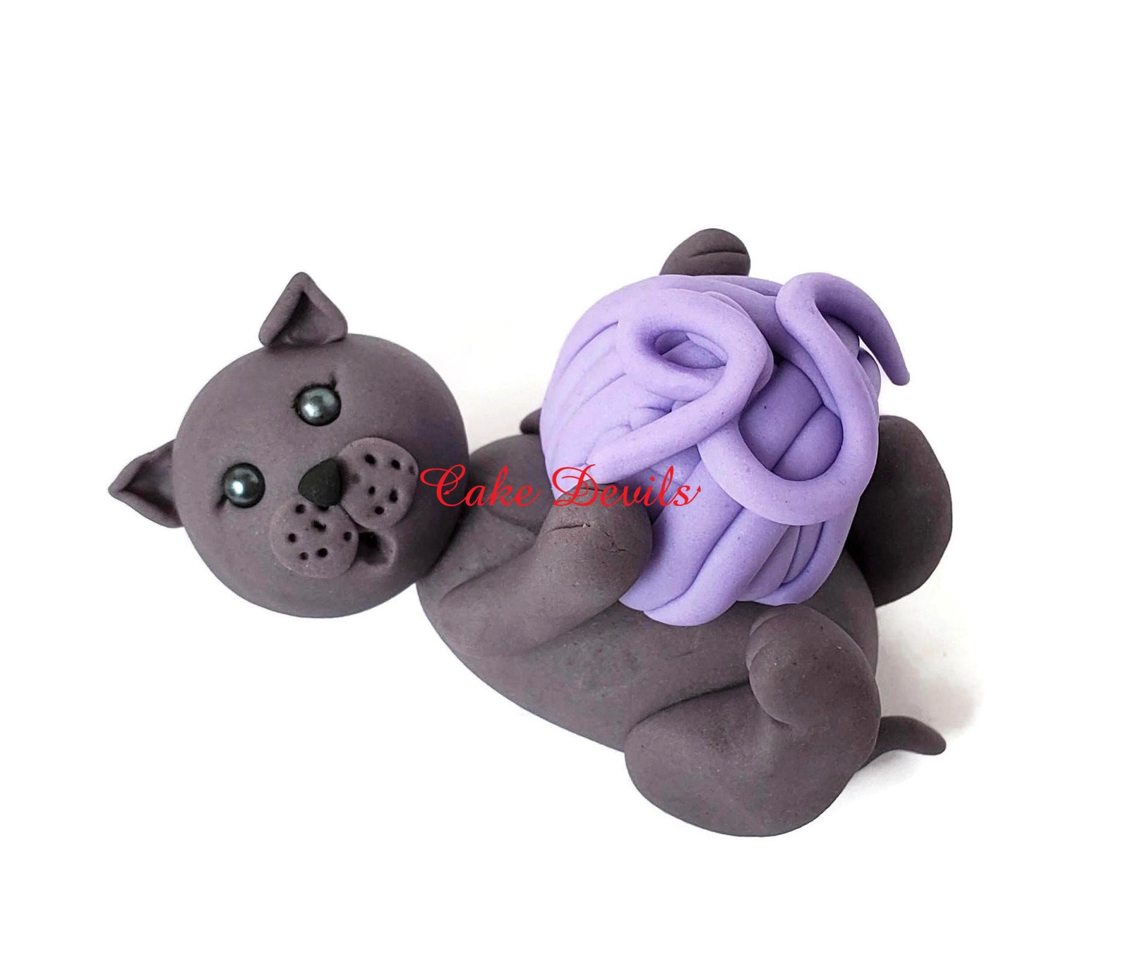 Fondant Cat Cake Toppers, Cats, Yarn, Mice, Handmade Cats With Yarn ...