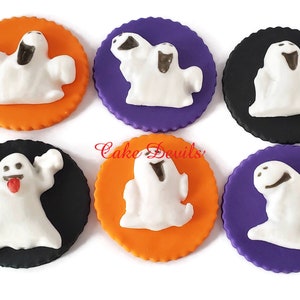 Fondant Ghost Cupcake Toppers, Halloween Cake Decorations, Silly Ghosts ...