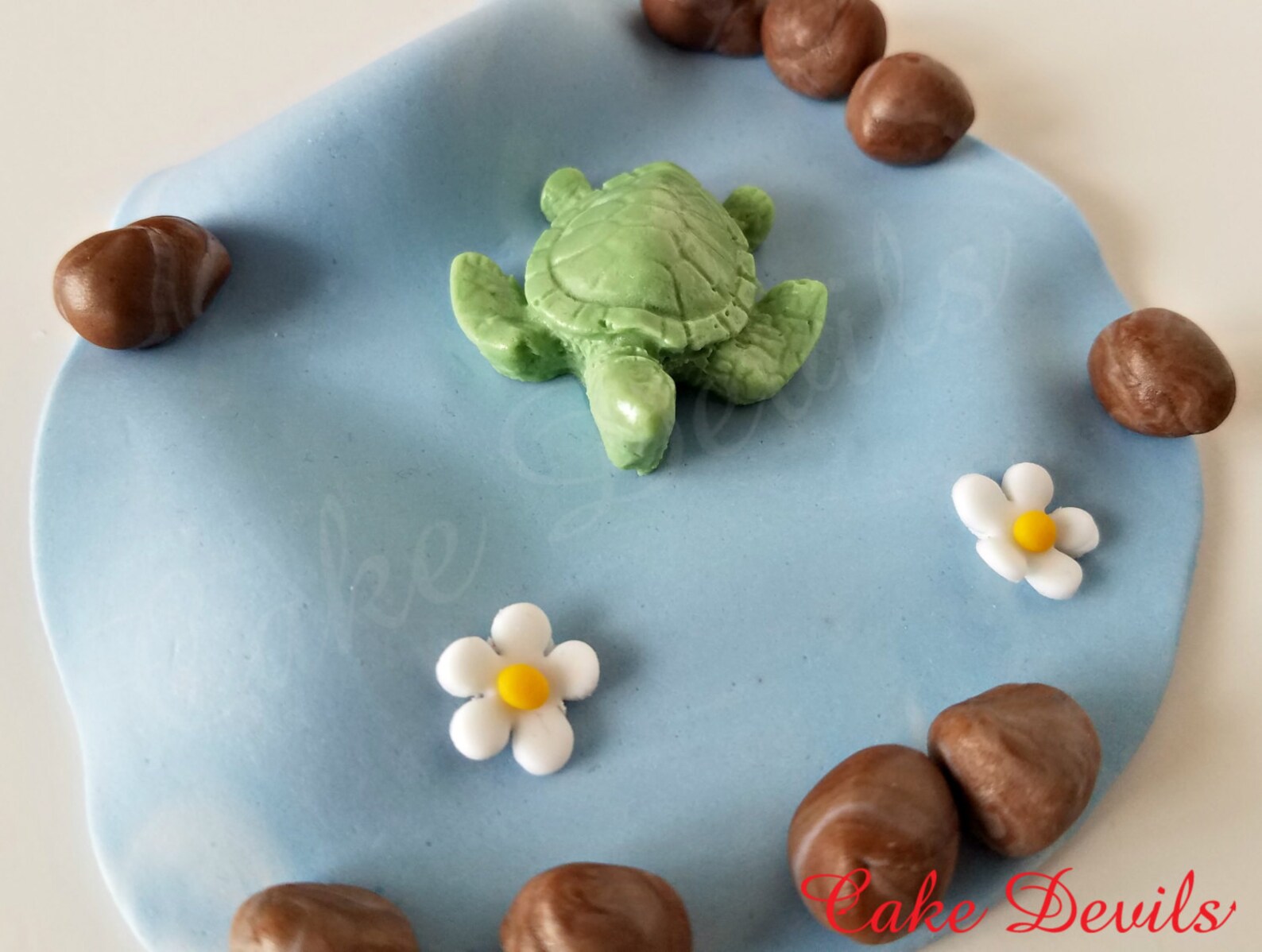 Turtle Cake Topper, Fondant Sea Turtle Cake Decoration, Sea Turtle ...