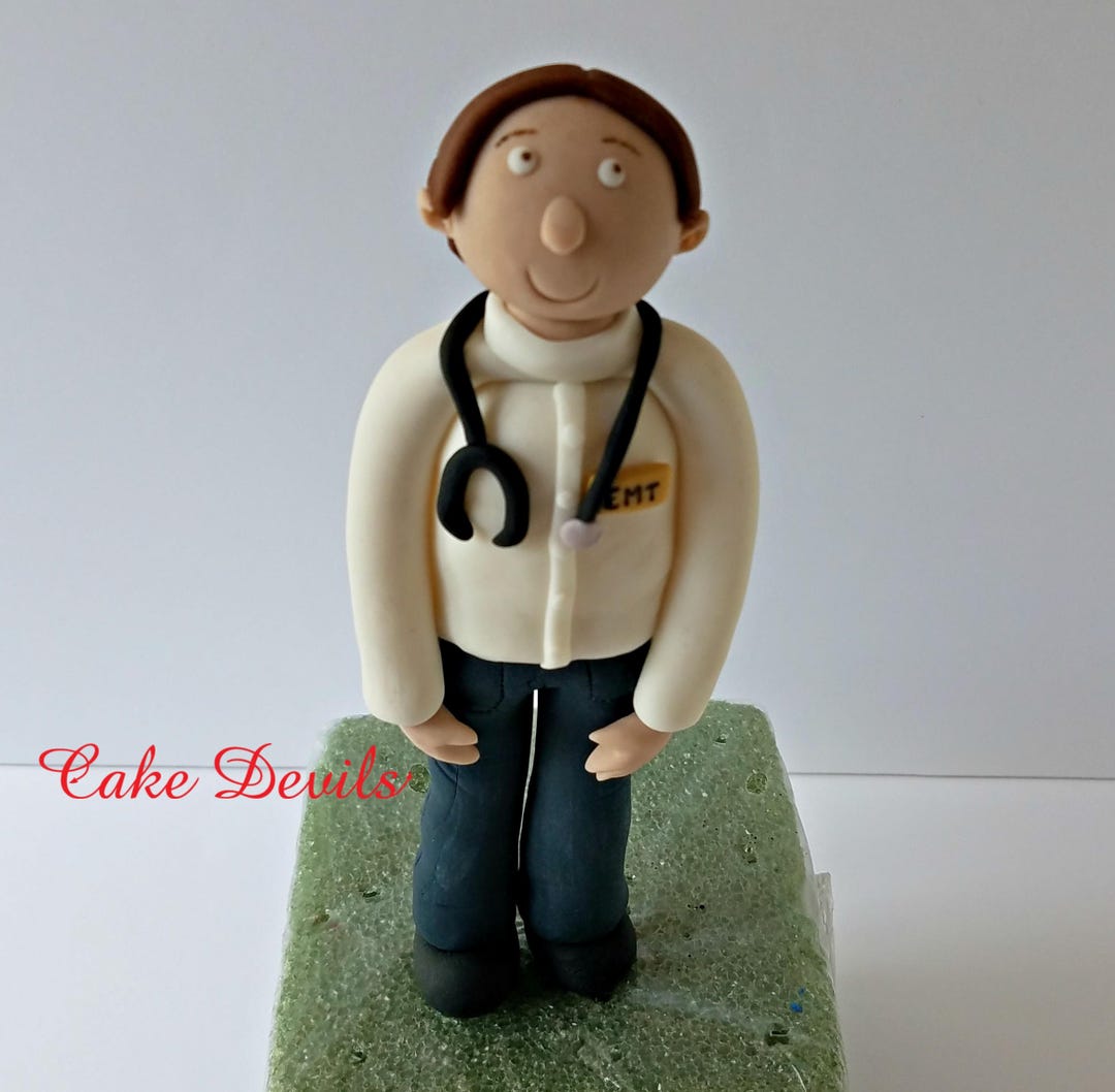 Doctor, Ambulance, Medical Cake Topper Kit, Fondant, Handmade Edible ...