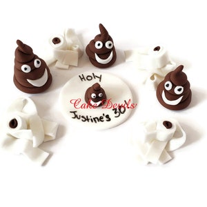 Holy Crap, Old As, Fondant Toilet Paper and Poop Cupcake Toppers ...