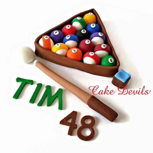 Pool Balls Cake Decorations - Etsy