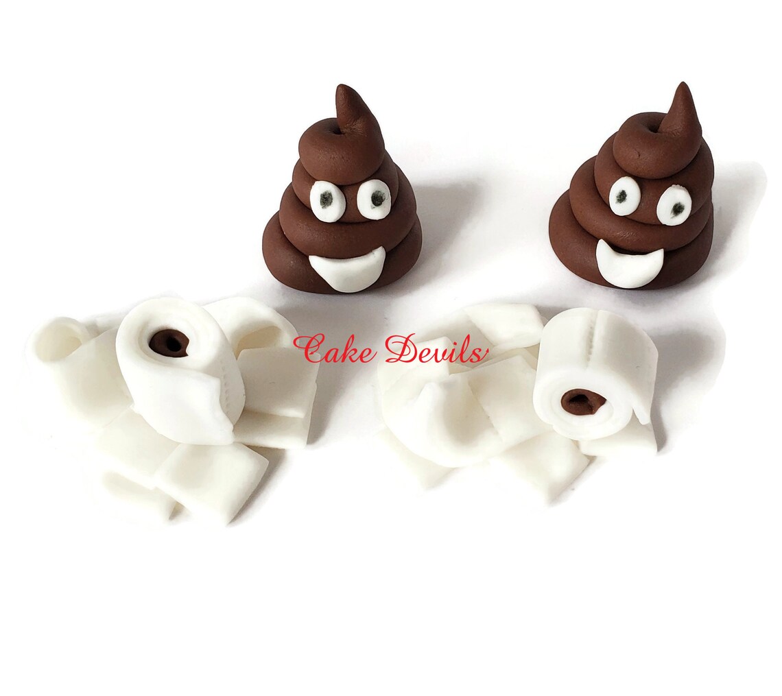 Holy Crap, Old As, Fondant Toilet Paper and Poop Cupcake Toppers ...