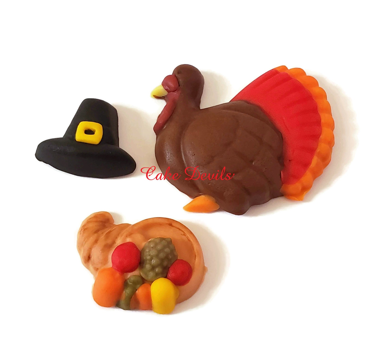 Fondant Thanksgiving Cake Toppers Handmade Fondant Turkey - Etsy